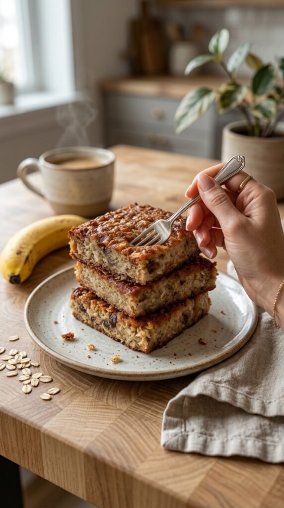 Protein Banana Oat Breakfast Squares